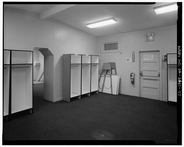 77. INTERIOR HOME LOCKER ROOM DETAIL VIEW, FACING...