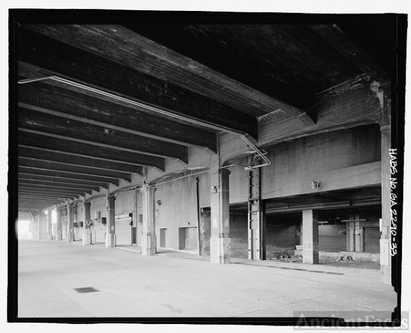 33. View of loading dock for 1958 service building along...