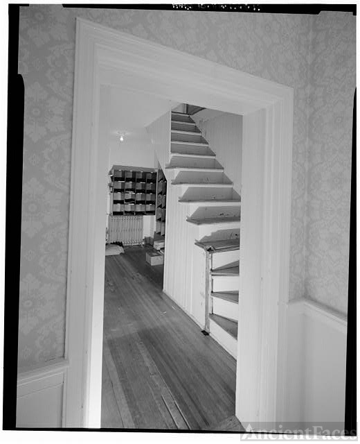 13. Interior view, first floor, stair hall, looking...
