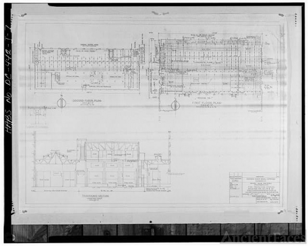 Photocopy of Drawing of Transverse Section and Floor...