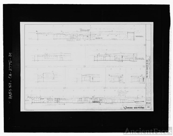 Photographic copy of reproduced construction drawing,...