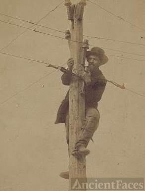 Electrical Telegraph - Pole Climbing