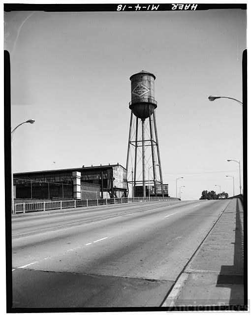 18. Cedar Street water tower, looking north (beyond...