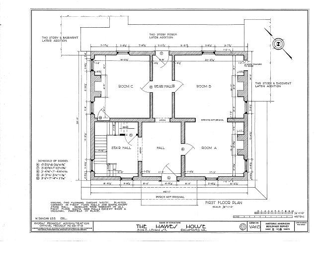 HABS VA,44-RICH,17- (sheet 2 of 14) - Hawes House, 506...