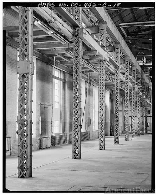 18. DETAIL--VERTICAL STEEL PIERS ON THE WEST SIDE THAT...