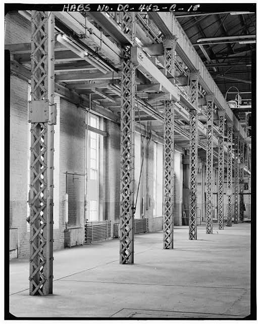 18. DETAIL--VERTICAL STEEL PIERS ON THE WEST SIDE THAT...