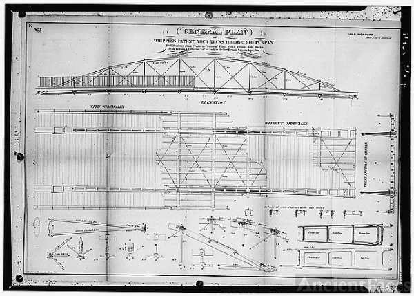 - Whipple Cast & Wrought Iron Bowstring Truss Bridge,...
