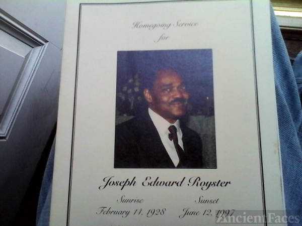 Joseph Edward Royster Funeral Program