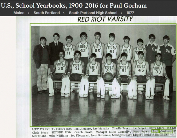 Paul K Gorham-- U.S., School Yearbooks, 1900-2016(1977)basketball -red ...