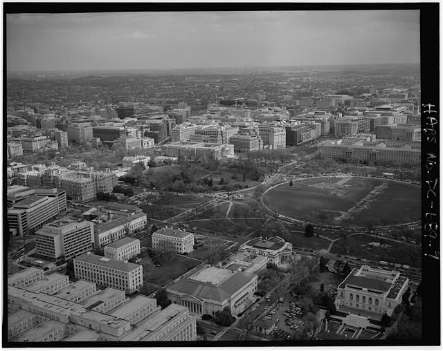 9. AERIAL VIEW OF THE ELLIPSE AND WHITE HOUSE GROUNDS,...