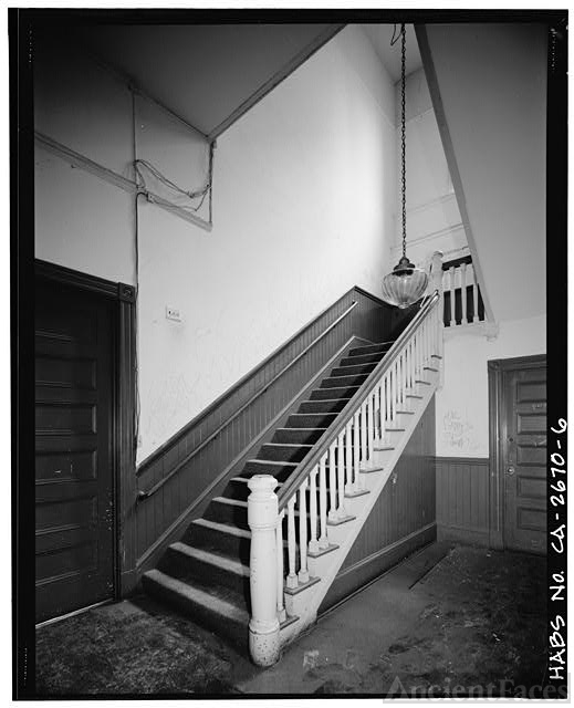 INTERIOR VIEW OF STAIR HALL, FACING NORTHEAST - First...