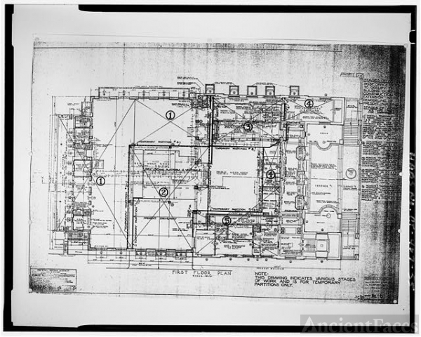 Photocopy of first floor plan dated July 31, 1939. Plans...