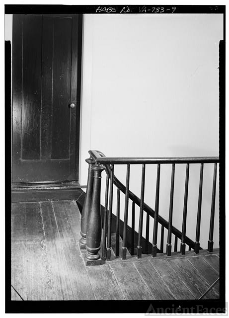 9. INTERIOR, SECOND FLOOR, STAIRWAY, DETAIL OF NEWEL POST...