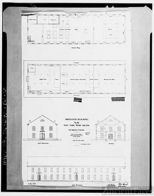 Photocopy of drawing located at National Archives, San...