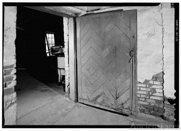 4. June 1964 REAR BASEMENT DOOR OF ORIGINAL STRUCTURE IN...