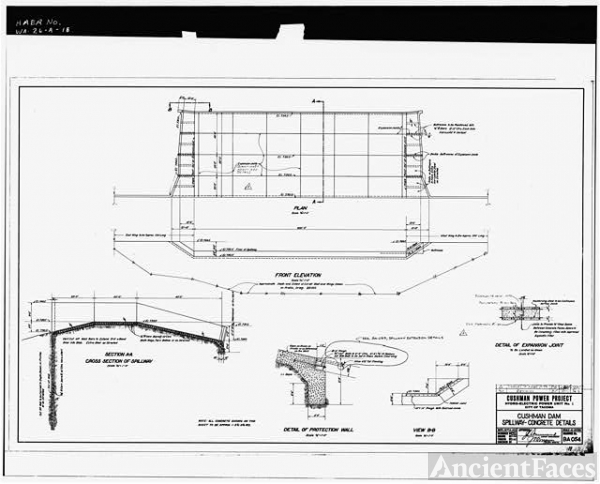 18. CUSHMAN DAM SPILLWAY - CONCRETE DETAILS. September...