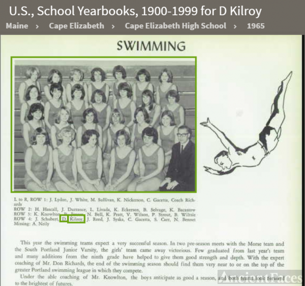 Deborah Jane Kilroy--U.S., School Yearbooks, 1900-1999(1965)