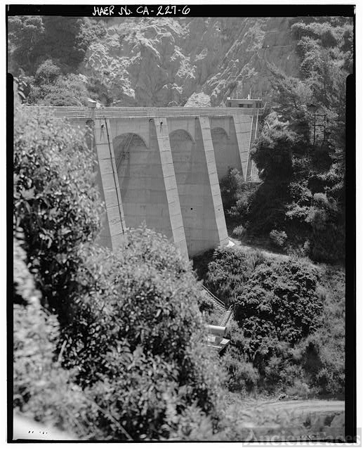 6. EASTERLY VIEW OF BIG DALTON DAM SHOWING THE SHELTER...