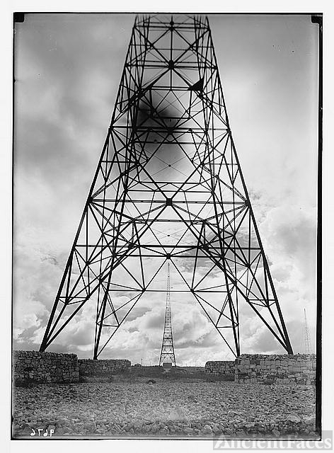 Radio masts, Ramallah. Two radio masts