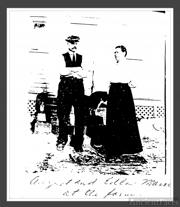 Gust and Edla Anderson at the farm