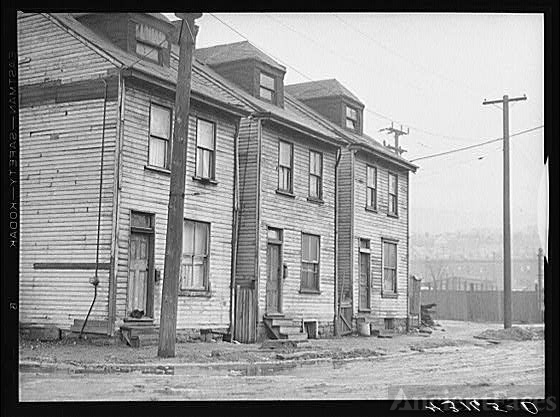 Houses in slum area of Pittsburgh, Pennsylvania