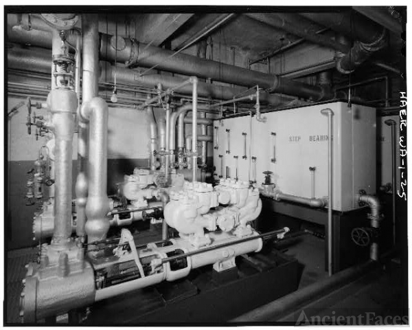 25. GENERAL VIEW OF LUBE OIL PUMPS FOR TURBINES #1 AND...
