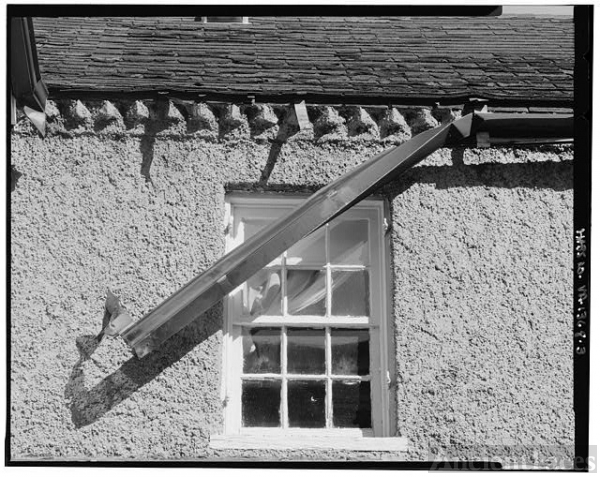 3. South elevation, detail of sawtooth cornice - Latham...