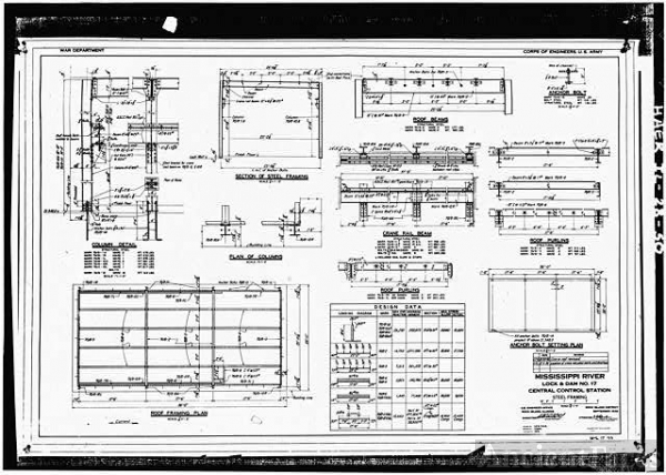 50. CENTRAL CONTROL STATION, STEEL FRAMING. September...