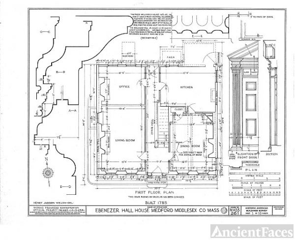 HABS MASS,9-MED,6- (sheet 1 of 10) - Ebenezer Hall House,...