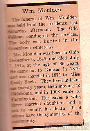 William Moulden Obit.