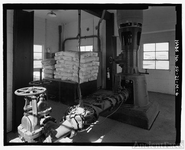6. Interior view of pump looking at two north wall and...