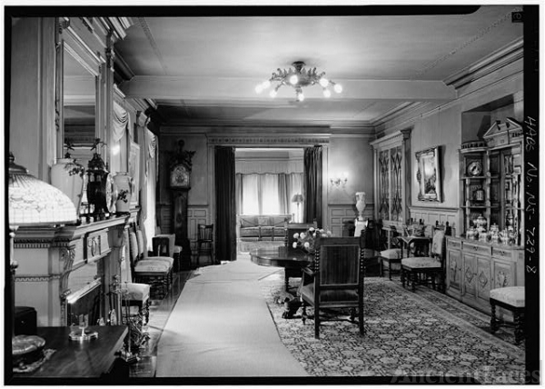INTERIOR, FIRST FLOOR, VIEW FROM DINING ROOM INTO DEN