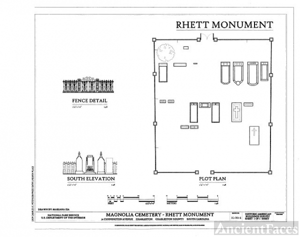 Elevation, Plot Plan & Fence Detail - Magnolia Cemetery,...
