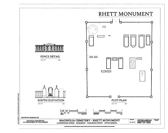 Elevation, Plot Plan & Fence Detail - Magnolia Cemetery,...