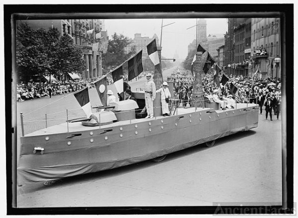 PREPAREDNESS PARADE. FLOAT LIKE BATTLESHIP