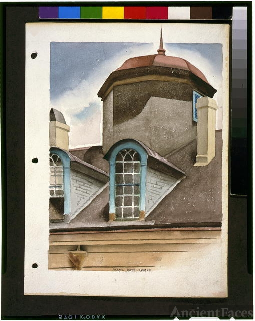 [Octagonal cupola and dormered windows of Girod House,...