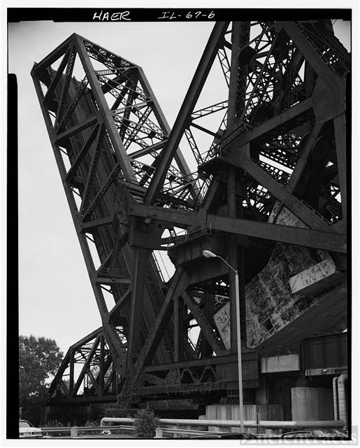 6. DETAIL OF COUNTERWEIGHT AND RAISED BASCULE SPAN OF THE...