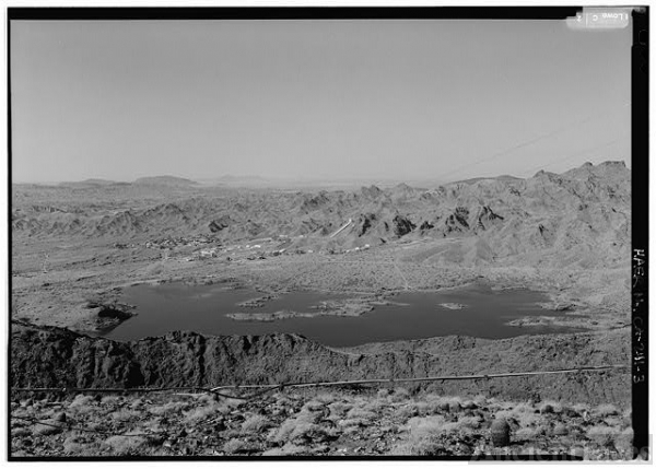 3. FULL VIEW OF RESERVOIR WITH CAMP AND PUMP PLANT...