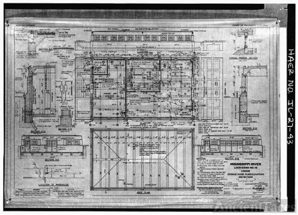 43. STORAGE HOUSE, PLANS, ELEVATIONS, AND SECTIONS....