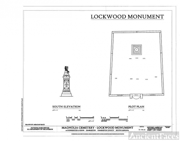 South Elevation & Plot Plan - Magnolia Cemetery, Lockwood...
