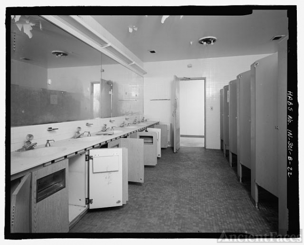 22. Interior view into restroom on lower level,looking...