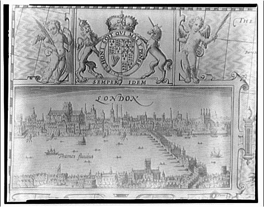 Folger Library copy work. Illustrated map of London IV
