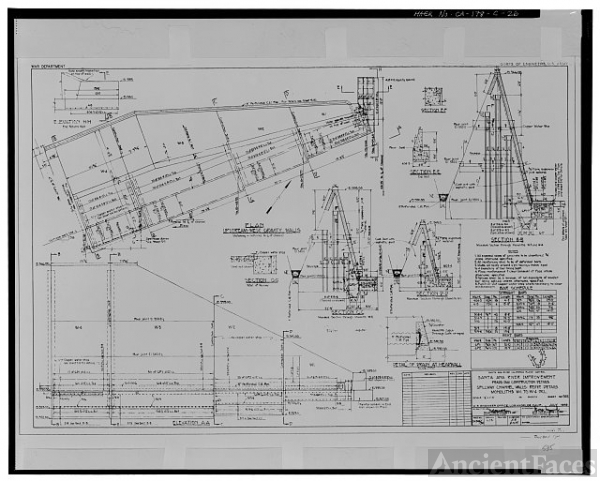 26. SPILLWAY CHANNEL WALLS - REINF. DETAILS; MONOLITHS...
