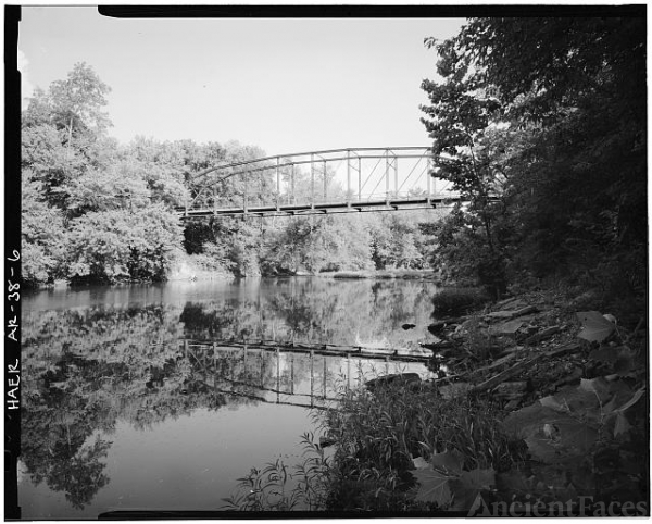 6. GENERAL VIEW OF BRIDGE FROM RIVER BANK, LOOKING...