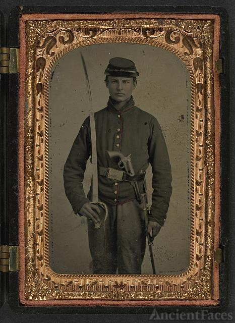 [Unidentified young soldier in Union artillery uniform...
