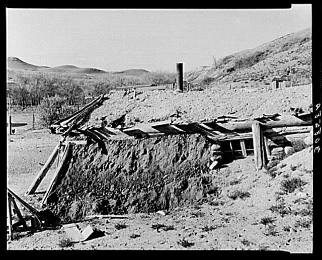 Homesteading shack built into the side of a hill....