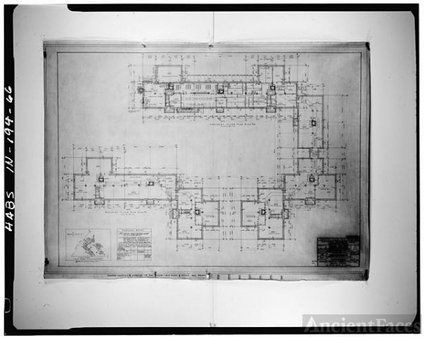 66. Photocopy of drawing A-61 BASEMENT FLOOR PLANS,...