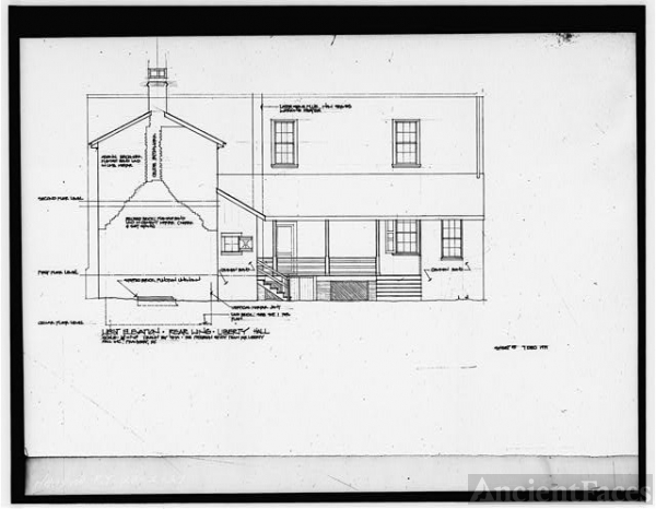 PHOTOCOPY OF DRAWING, REAR WING, EAST ELEVATION - Liberty...