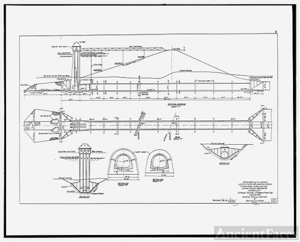 Photocopy of construction drawing, U.S. Reclamation...