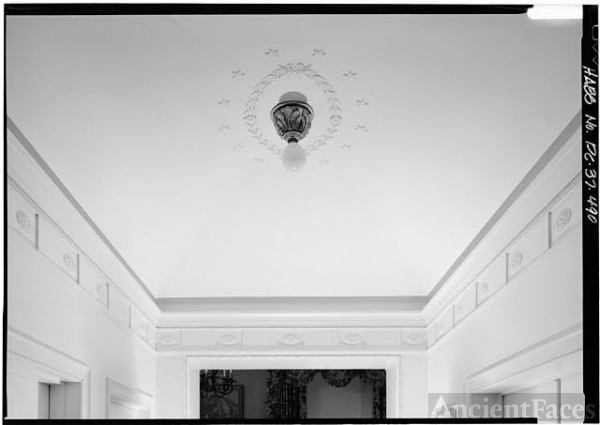 490. 220 Sitting Room; Detail of Hall Ceiling - White...